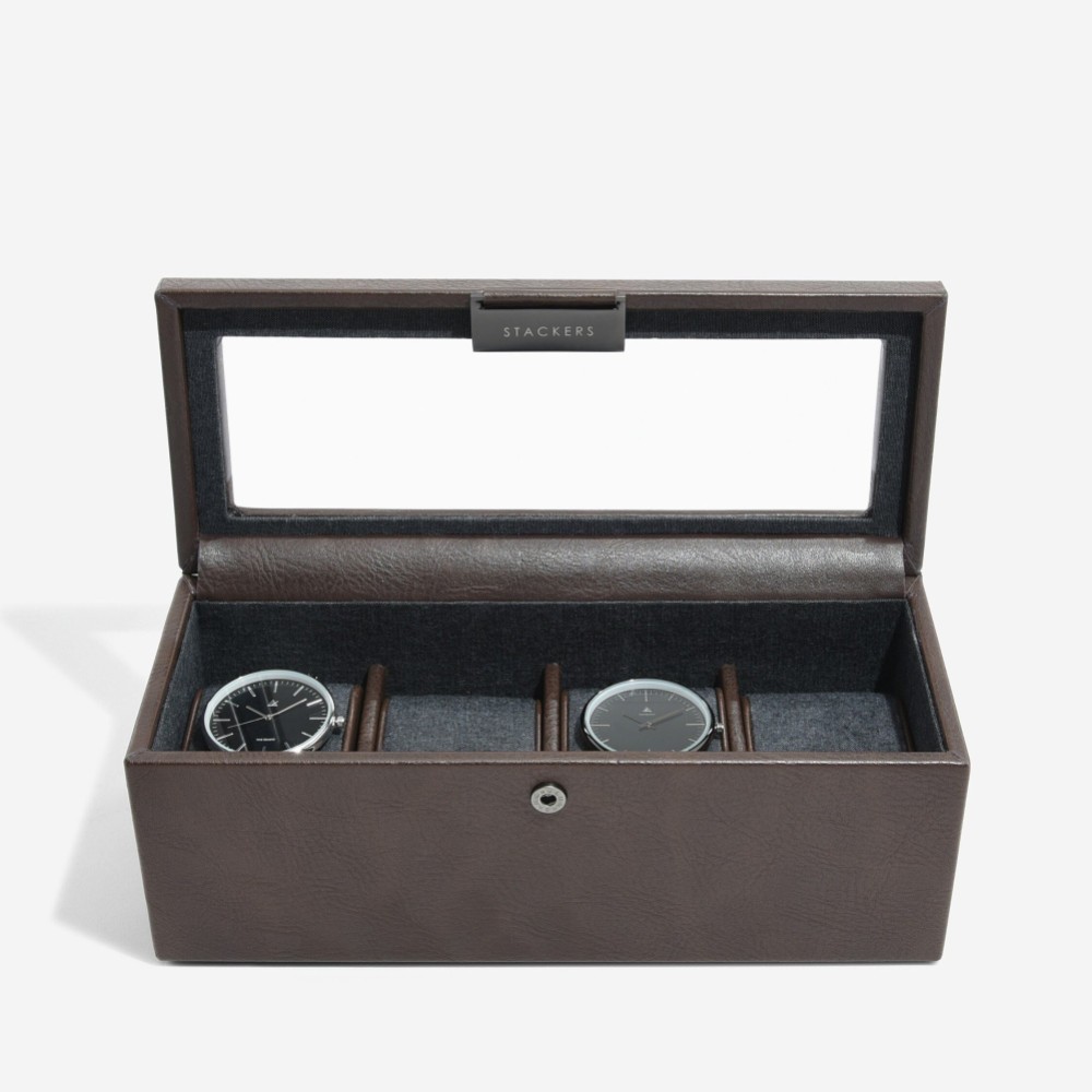 Stackers Brown 4 Piece Watch Box